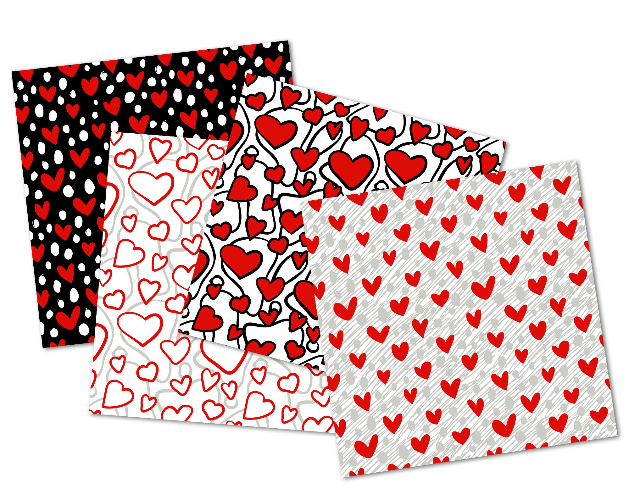 Valentines Day Love Digital Paper Seamless Pattern. Hearts - Etsy