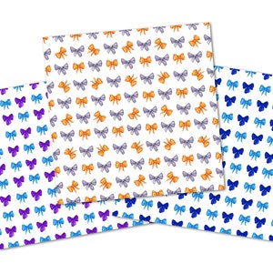 Ribbon Bow Ties Digital Papers, Seamless Pattern, Birthday Shabby Chic ...