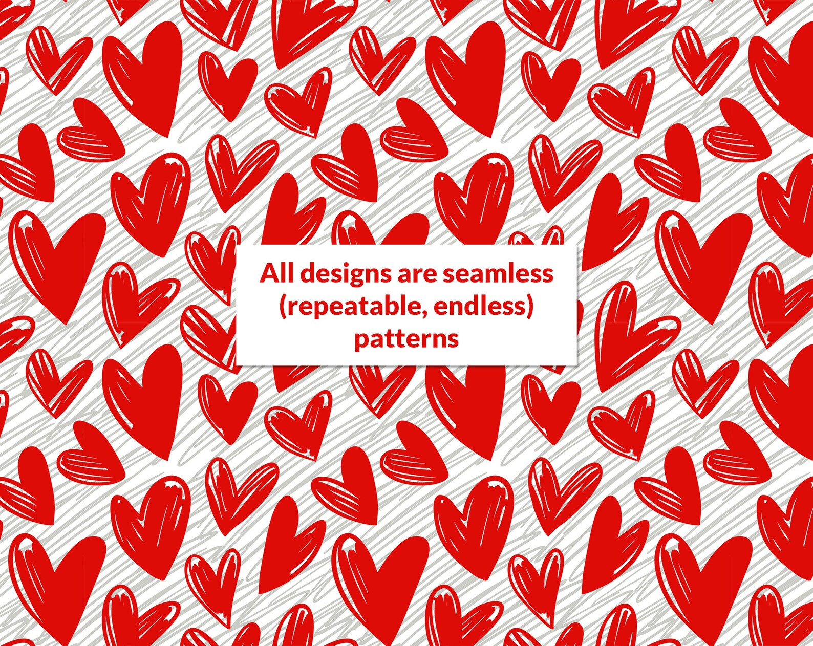 Valentines Day Love Digital Paper Seamless Pattern. Hearts - Etsy