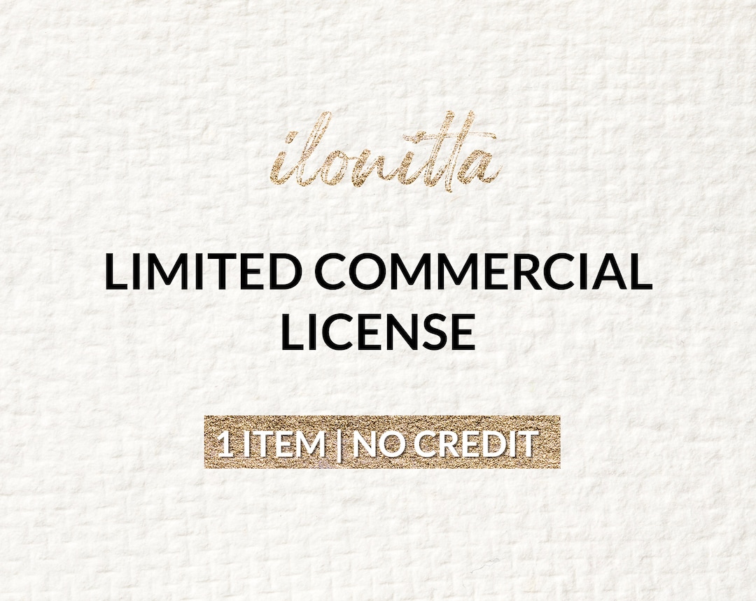 The Limited Commercial License for Commercial Use - ONE Item - NO ...
