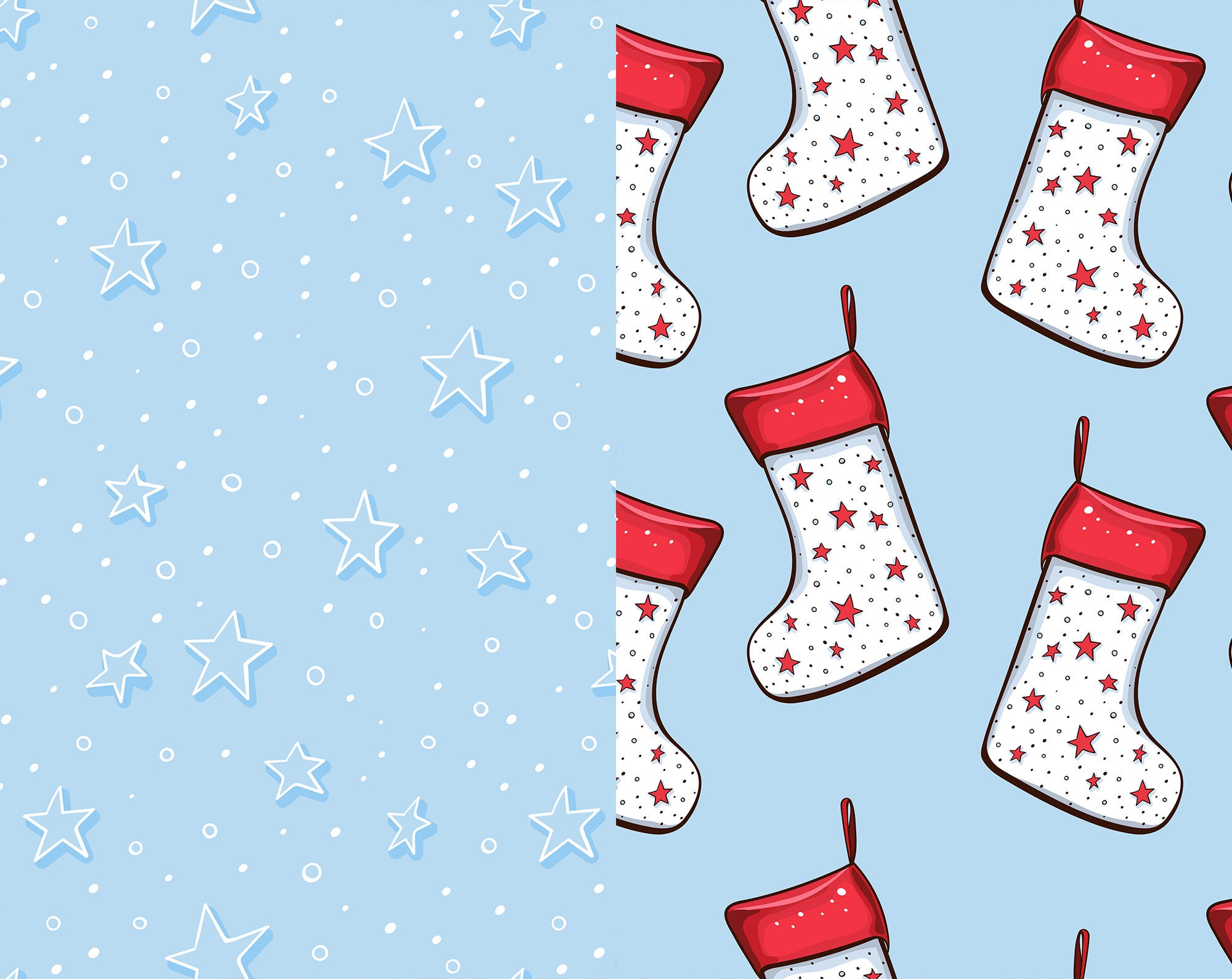 Winter Digital Paper Clipart. Christmas Digital Paper - Etsy