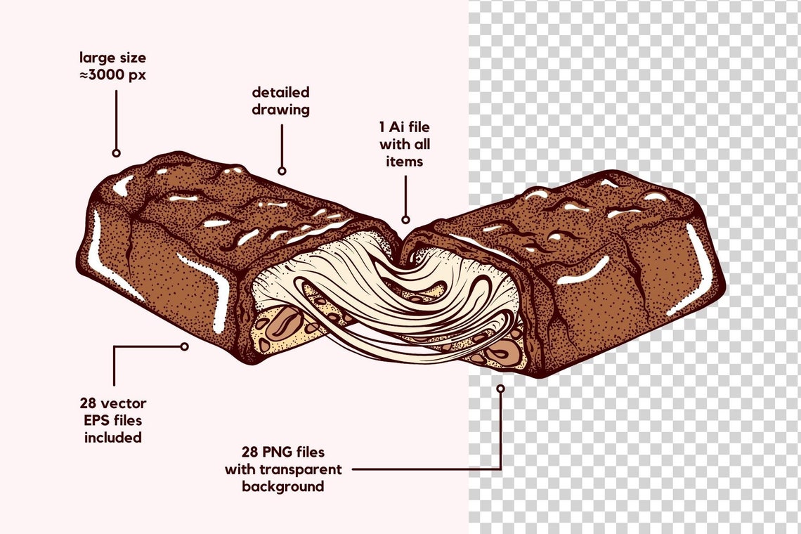 Pink Retro Sweets Vector EPS Clipart. Cake Ice Cream - Etsy