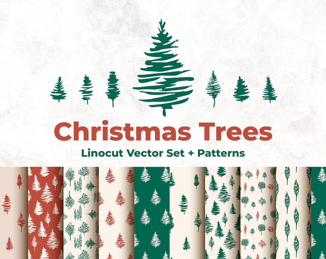 Christmas Tree SVG Winter Digital Paper. Tree SVG Design Elements ...
