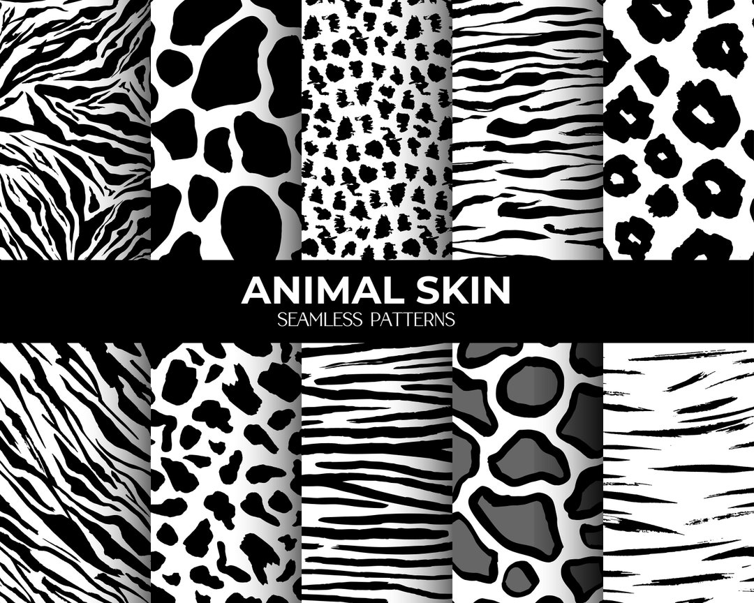 Black and White Art Animal Print Safari Animal Prints Scrapbook Paper ...