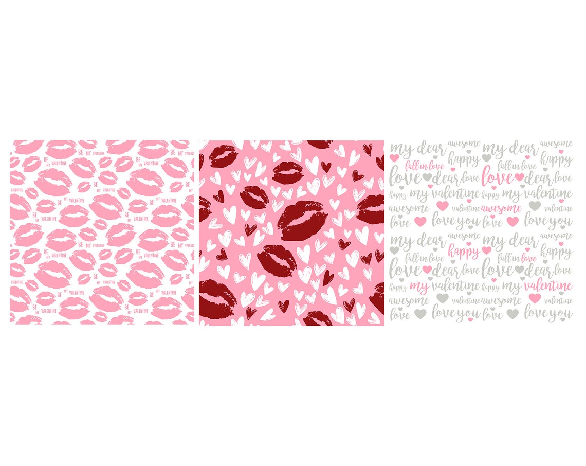 Valentine Gnome Digital Paper Seamless Pattern. Love Hearts | Etsy