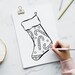 Christmas Clipart Digital Stamps, Black and White Coloring Page Socks ...