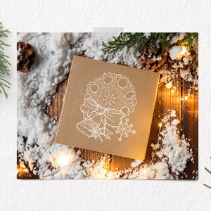 Black and White Christmas Graphics. Cute Christmas Clipart PNG | Etsy