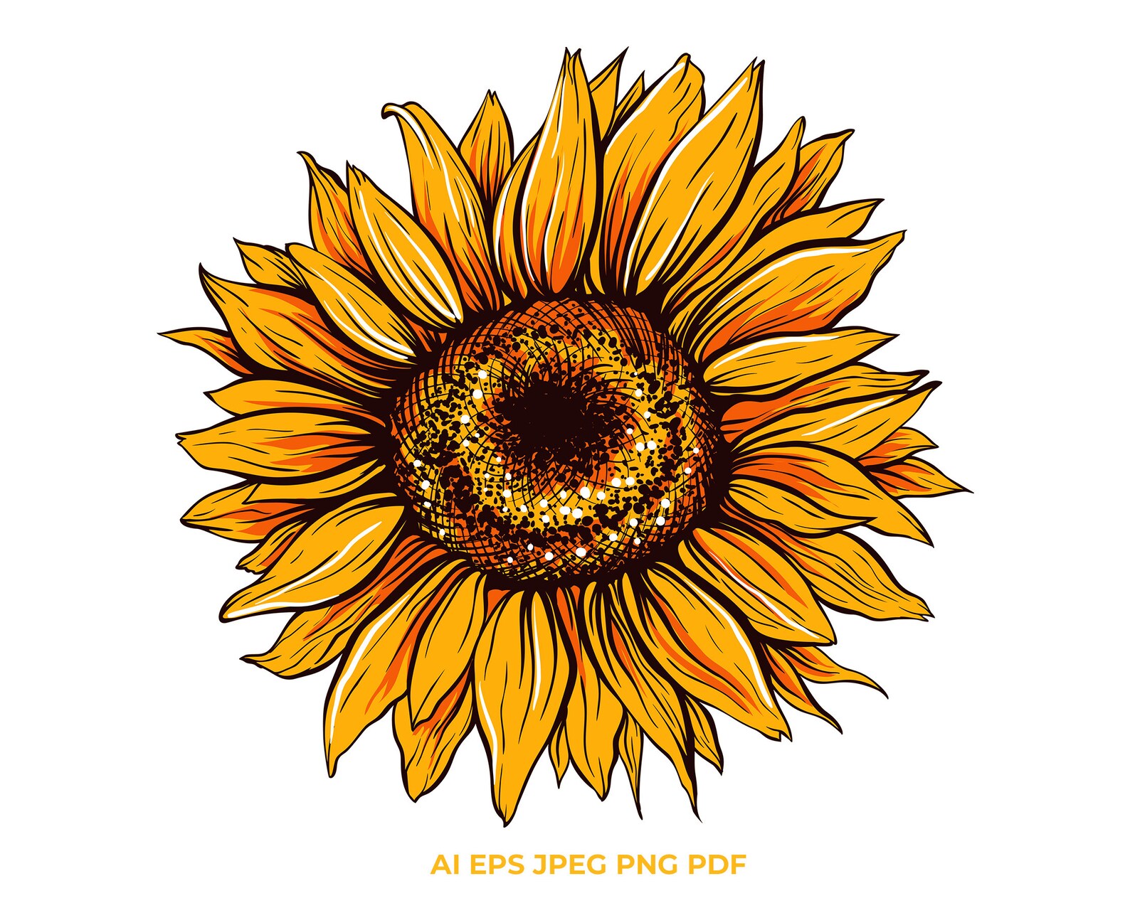 Vintage Sunflower SVG, Printable Sticker Sunflower PNG. Sunflower ...