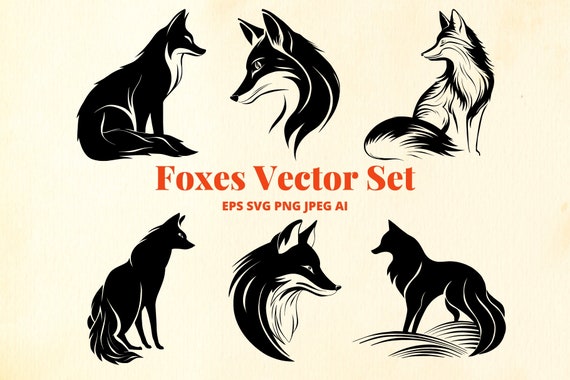 Fox Silhouette Fox Silhouette Vektor Lustige Tier Stock Vektor Art Und