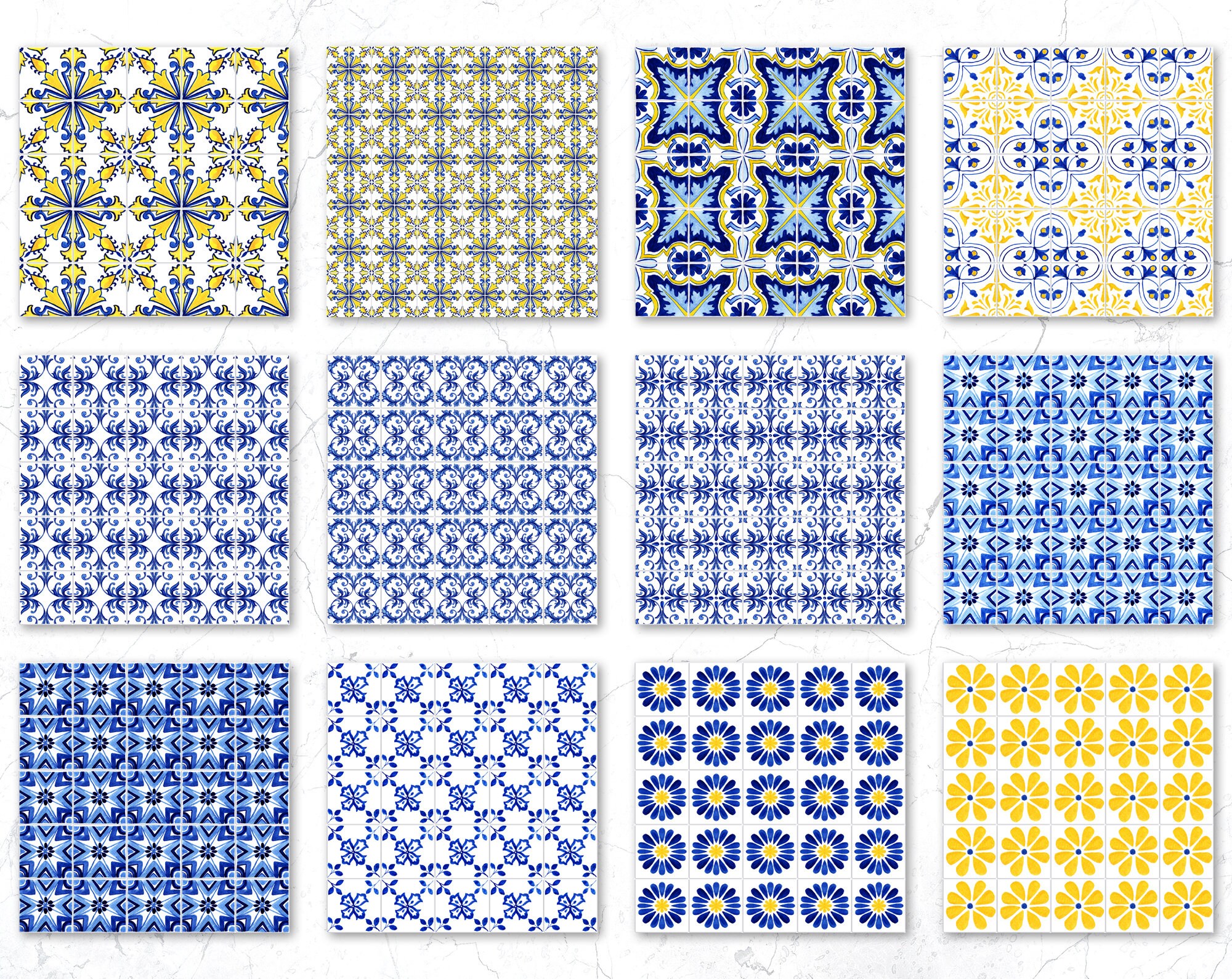 Portuguese Tiles Digital Paper. Portugal Miniature Tiles | Etsy