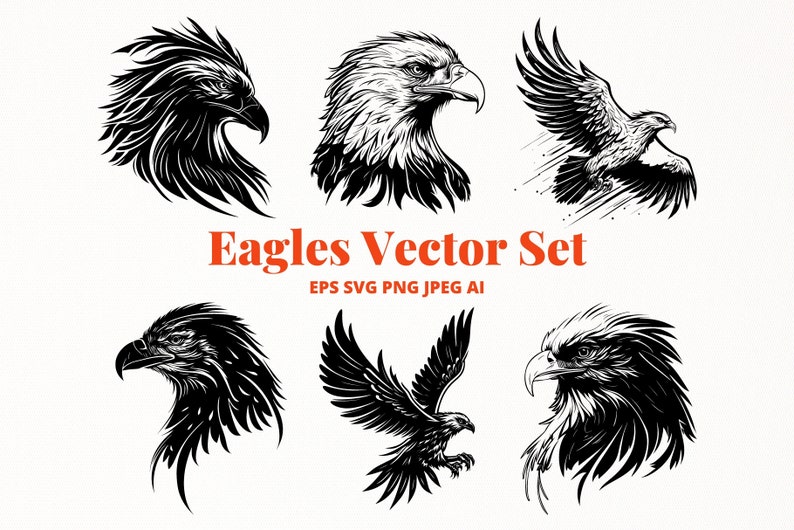Eagle SVG Bundle Eagles SVG Bird Clipart for Wall Art, Decal. Vector Digital Download - Etsy