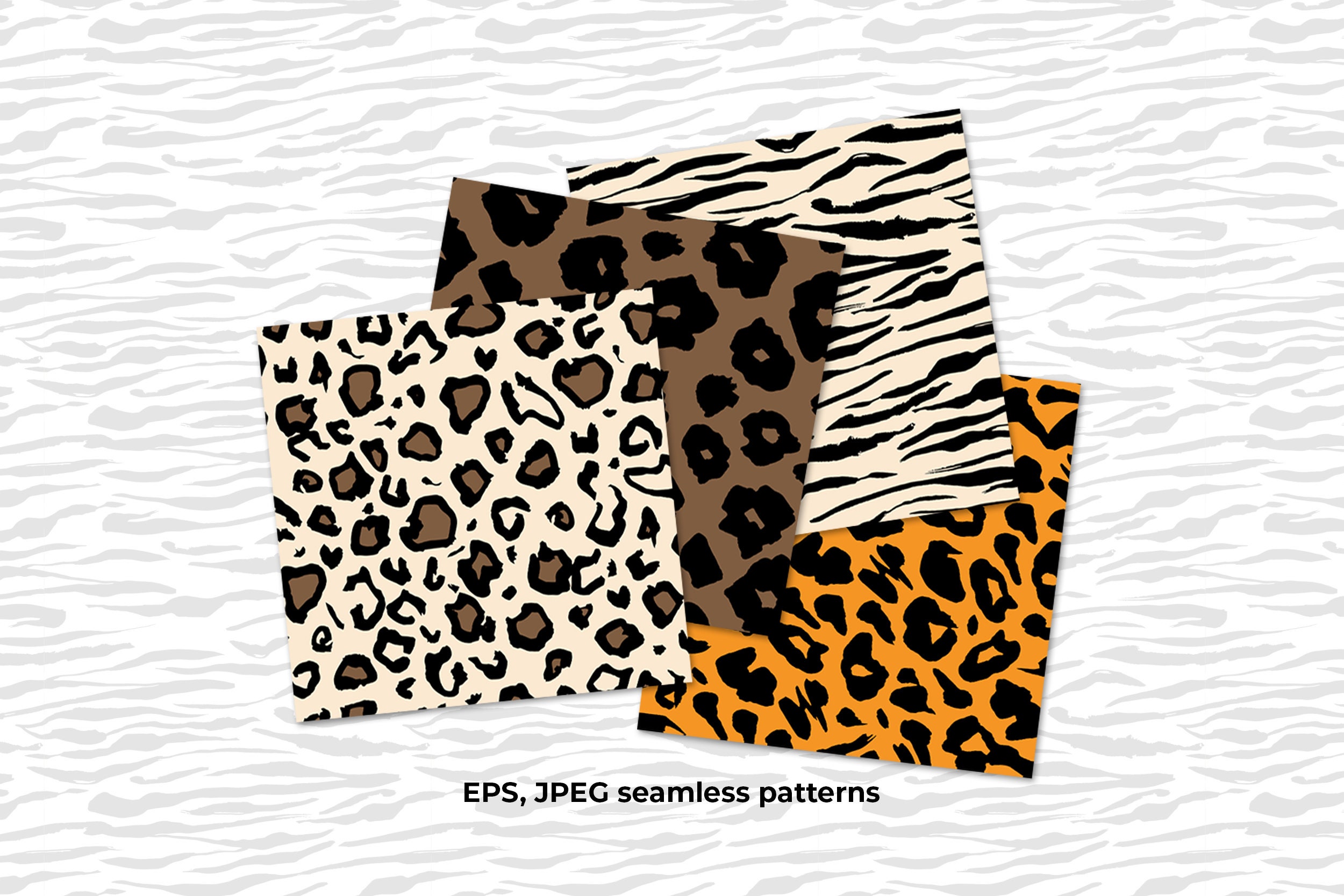 Safari Animal Prints Digital Papers Seamless Patterns Vector - Etsy