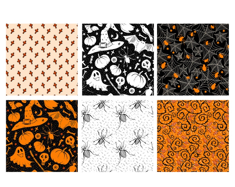 Halloween Digital Paper Fall Digital Paper JPEG Skull - Etsy