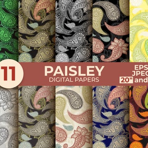 Paisley Digital Paper Seamless Pattern Digital Scrapbook Paper ...
