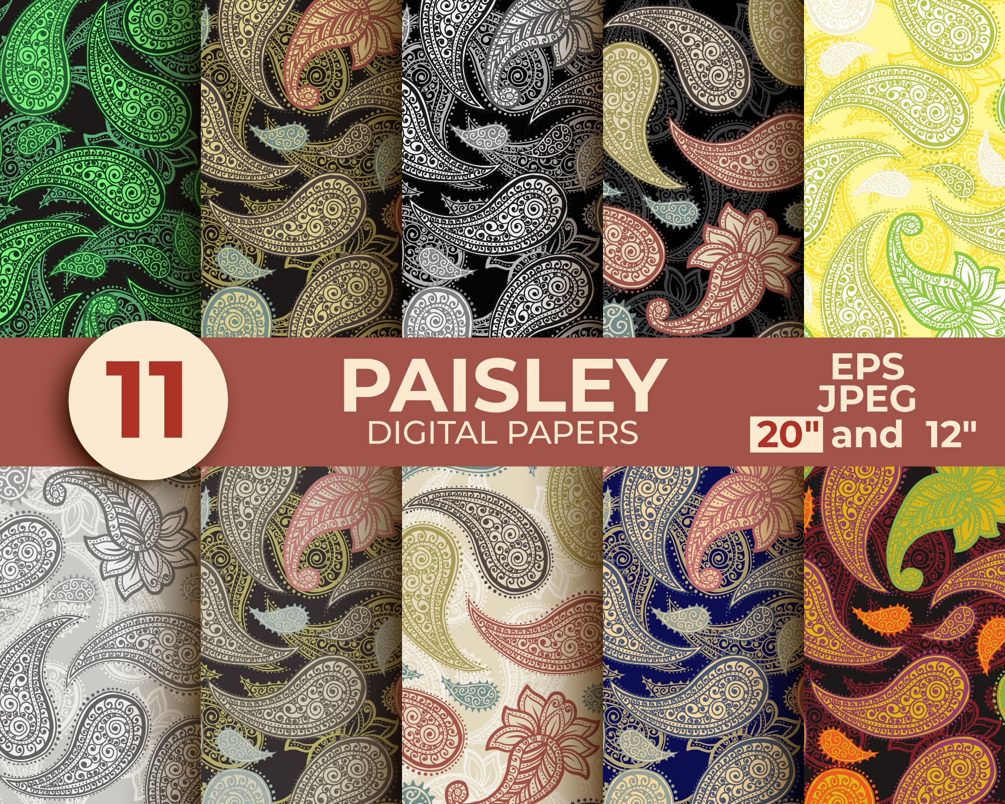 Printable Scrapbook Paper Paisley