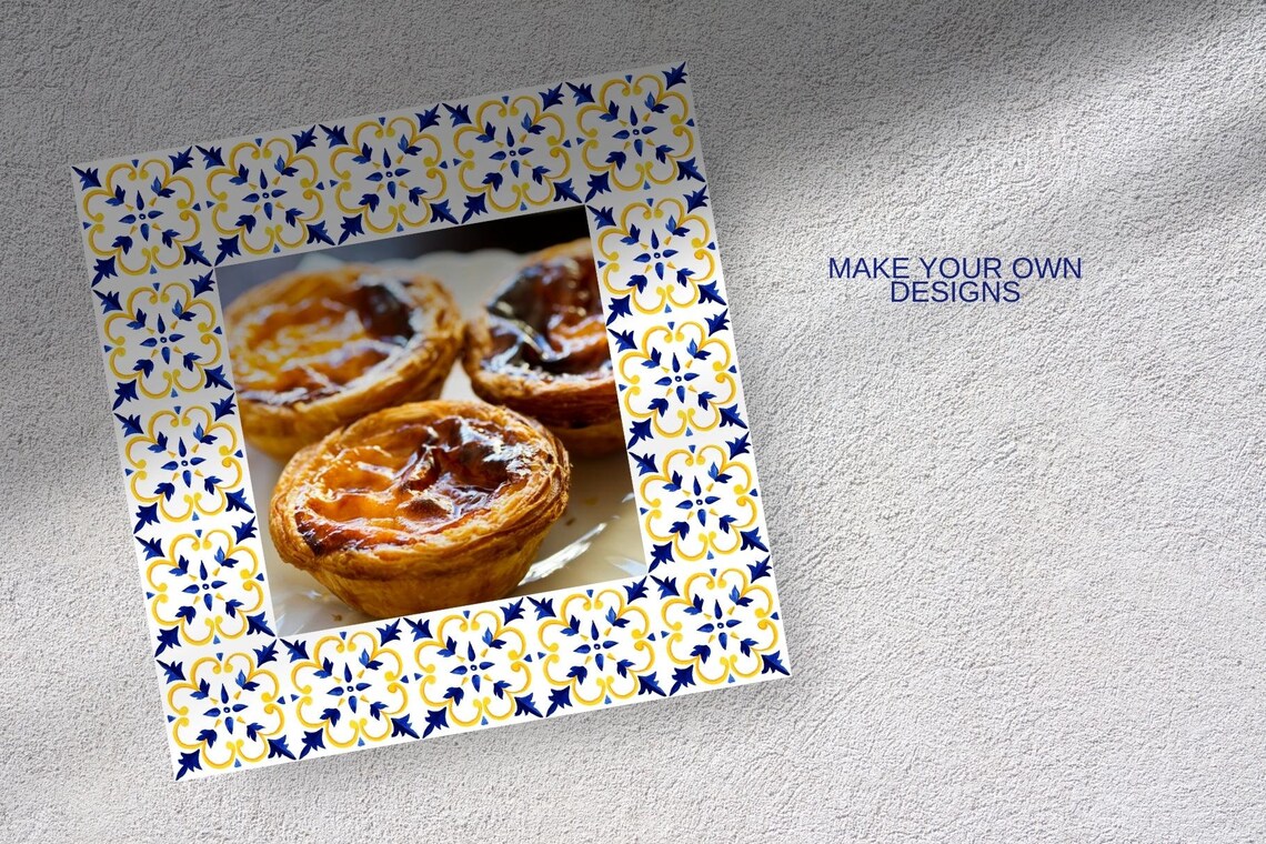 Portuguese Tiles Photo Frame Clipart Talavera Tile Frame - Etsy