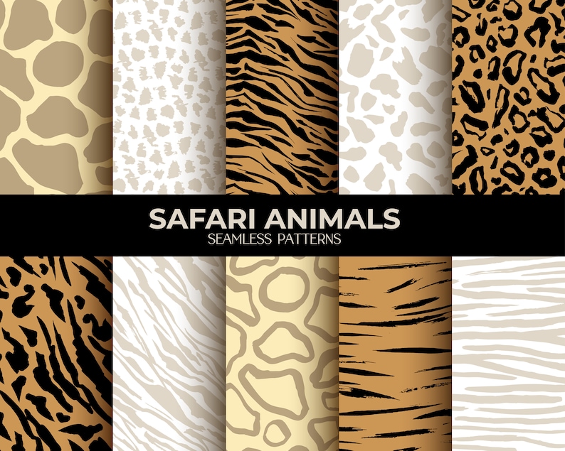 Woodland Animals Digital Paper Cheetah Print Tiger King Safari Animal ...
