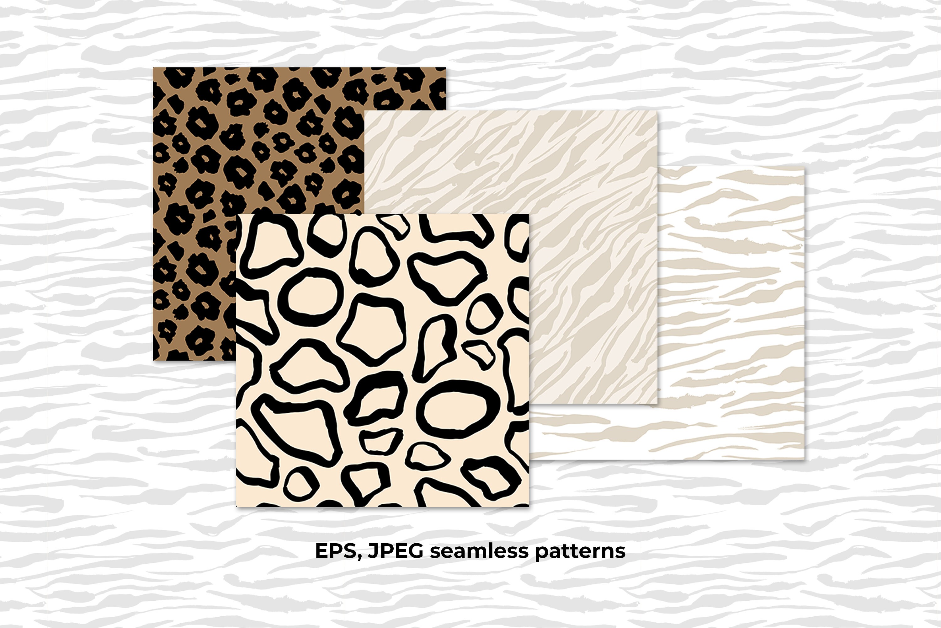 Safari Animal Print Digital Paper: Seamless Patterns Vector Bundle ...
