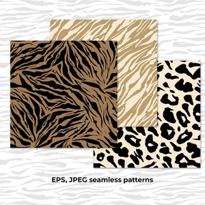 Safari Animal Print Digital Paper: Seamless Patterns Vector Bundle ...