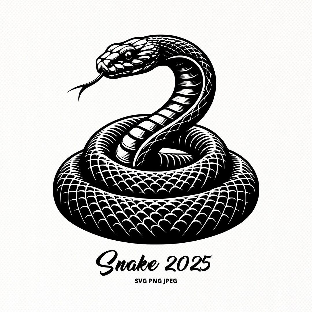 Snake Tattoo SVG Clipart, Line Art Snake Design for Wall Art, Decals ...