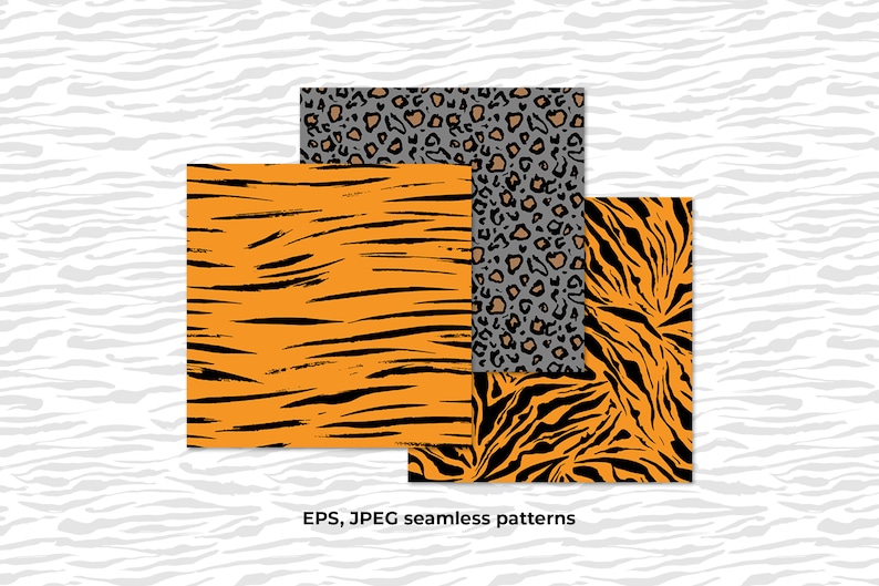 Safari Animal Prints Digital Papers Seamless Patterns Vector - Etsy