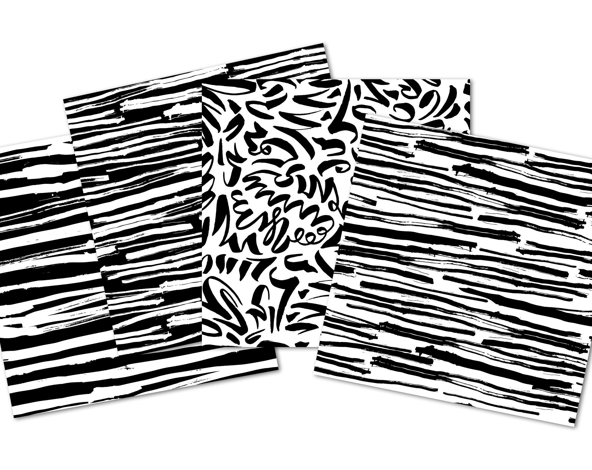 Black and White Digital Paper Seamless Pattern. Modern Doodle - Etsy