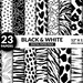 Black and White Digital Paper, Seamless Pattern. Modern Doodle ...