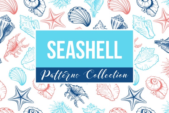 Seashell SVG and Seamless Patterns Vector Design Elements | Etsy