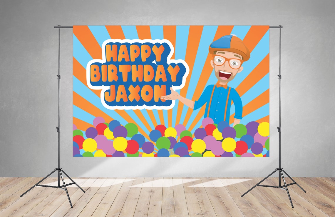 Blippi Backdrop Birthday Banner Digital Printable File | Etsy