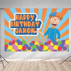 Blippi Backdrop Birthday Banner Digital Printable File | Etsy