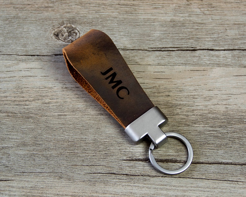 Personalized Leather Keychain. Custom Leather Keychain. - Etsy