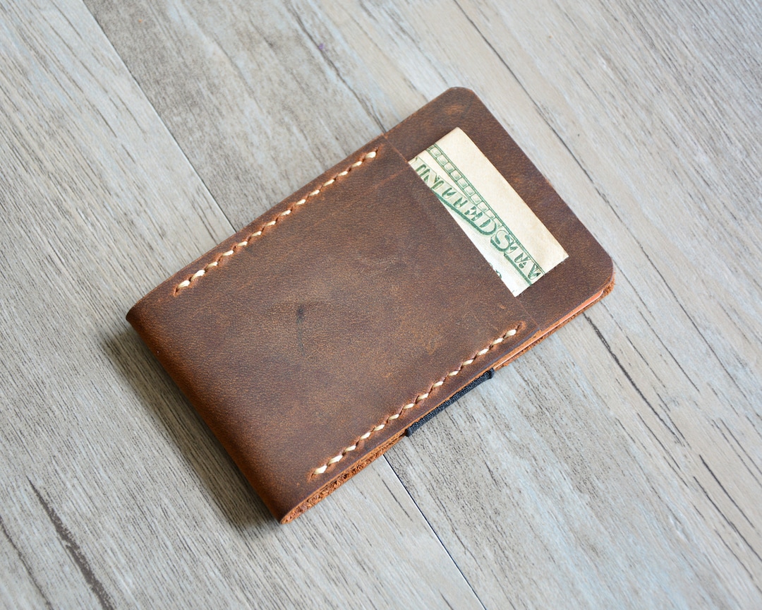 Personalized Leather Card Holder,minimal Pull-tab Wallets,leather Card ...