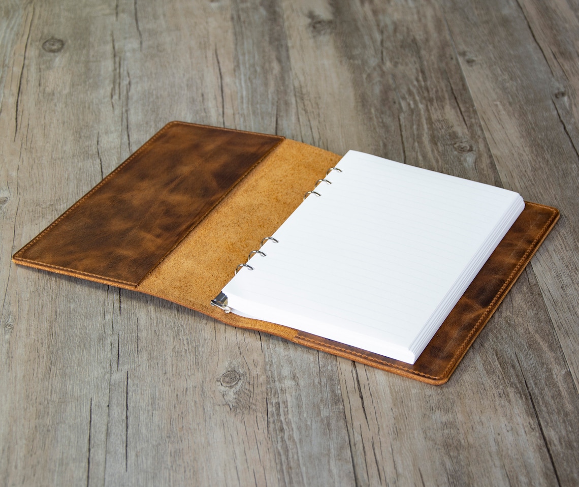 Personalized Leather Refillable Planner Binder A5 / A6 6 Ring - Etsy