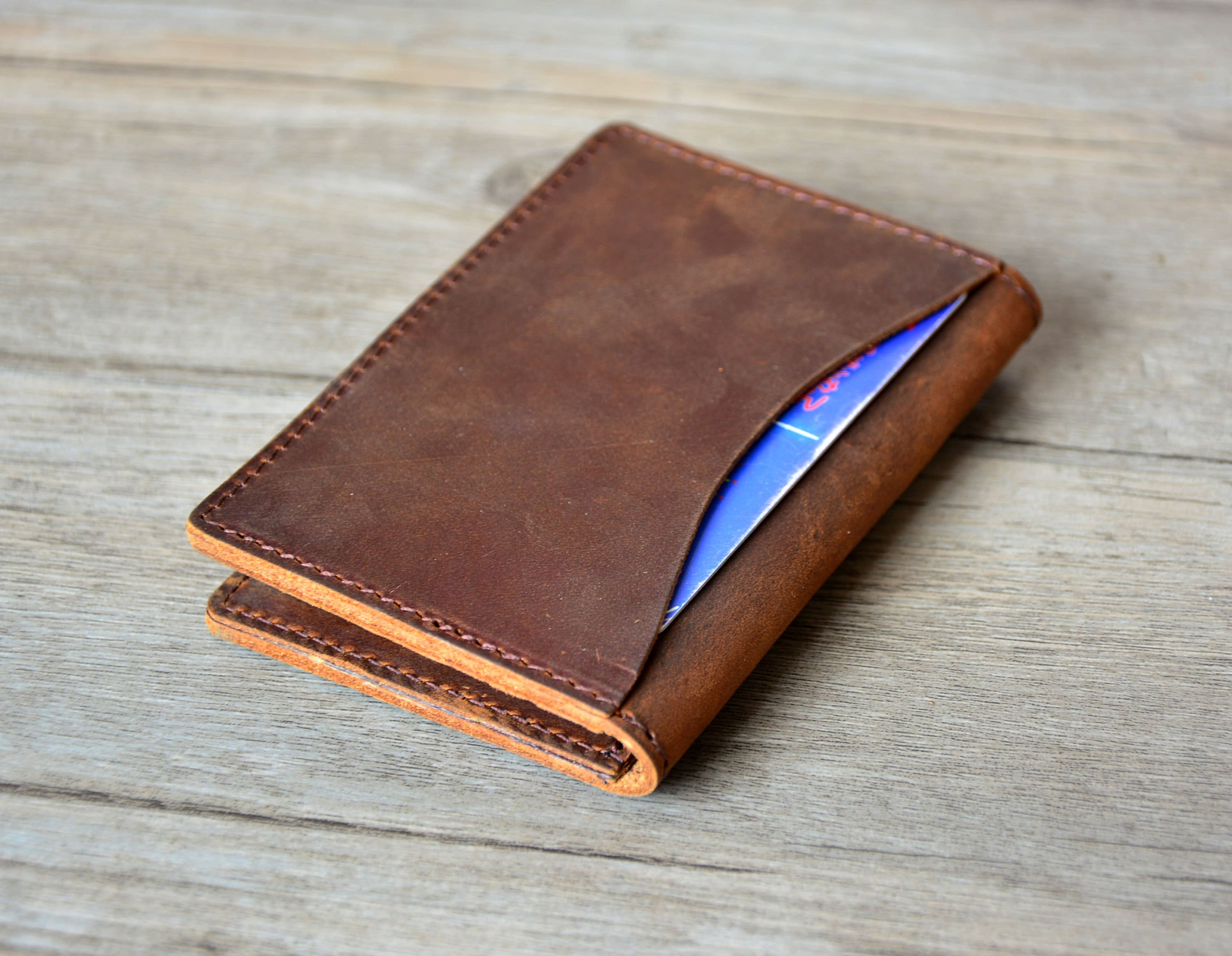 Personalized Leather card holderMinimal WalletLeather | Etsy