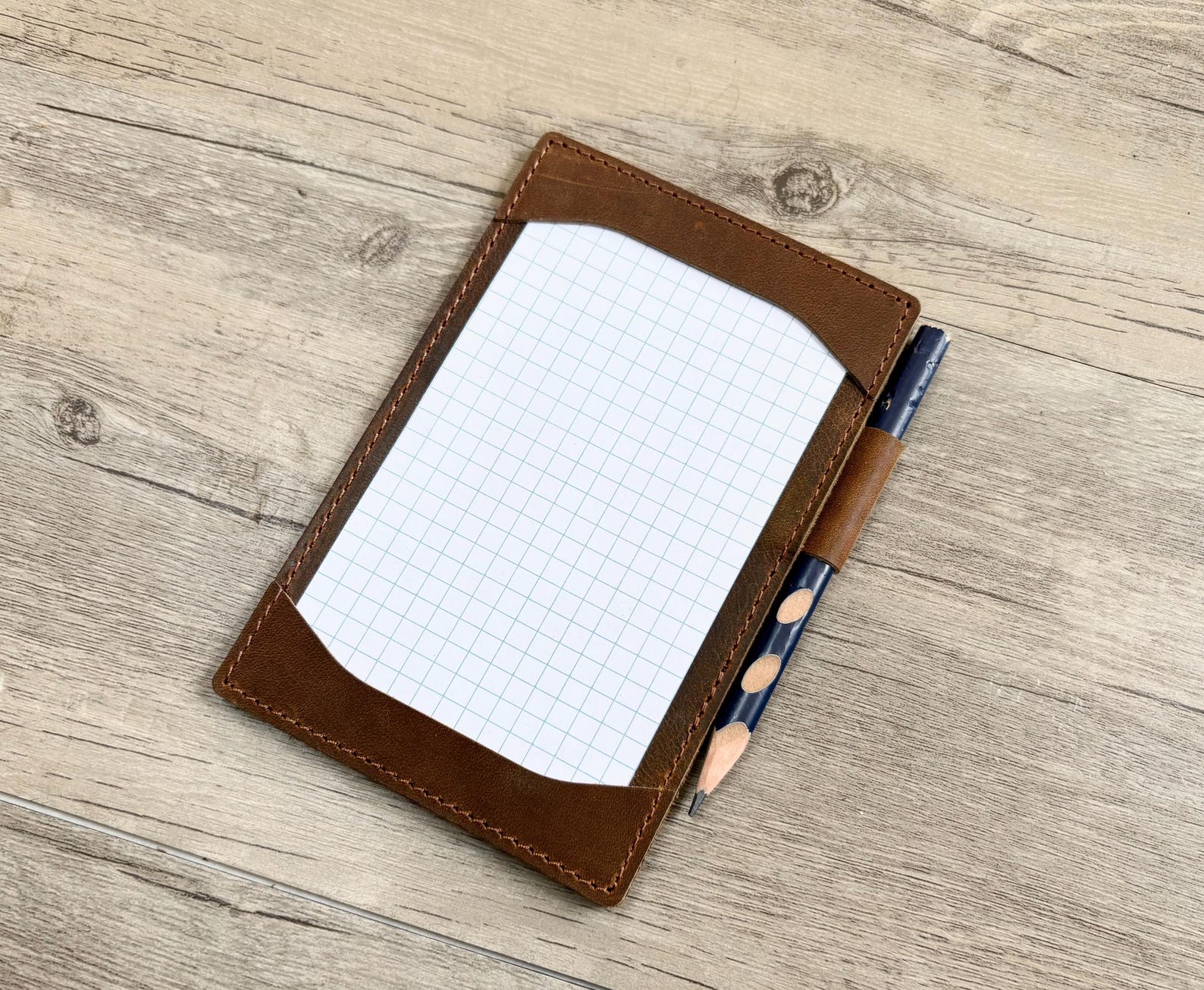Personalized 3''x5'' Card Holder,leather Notepad,leather Jotter Holder ...