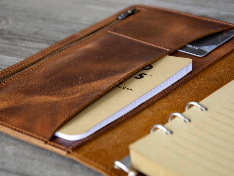 Grain Leather Journalzipper Leather Refillable Planner - Etsy