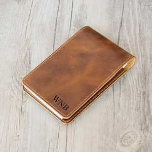 A7 Leather Notepad Cover,3" X 5" Notizblock Case,notepad Cover.pocket ...