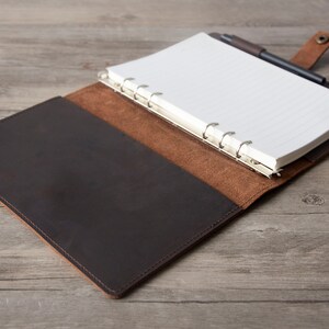 Leather A5 Binder 2-ring 3-ring 6-ring Leather Three Ring Binder,fit A5 ...