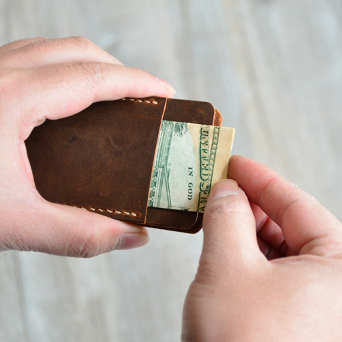 Personalize Walletminimal Pull-tab Wallets Leather Card | Etsy