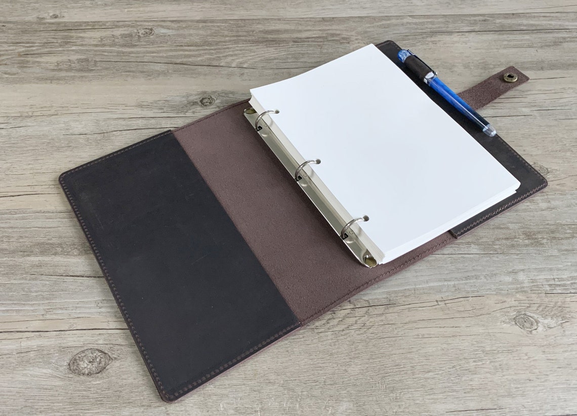 3-ring Leather A5 Binder Fit 3 Hole A5/half Letter Size - Etsy