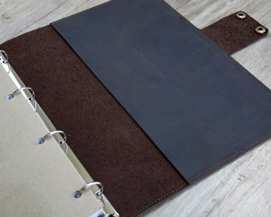 Personalized A4 Leather Planner Binder: Refillable Sketchbook Cover - Etsy