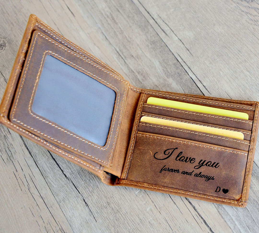 Personalization Leather Wallet, Custom Mens Wallet Groomsmen Gift ...