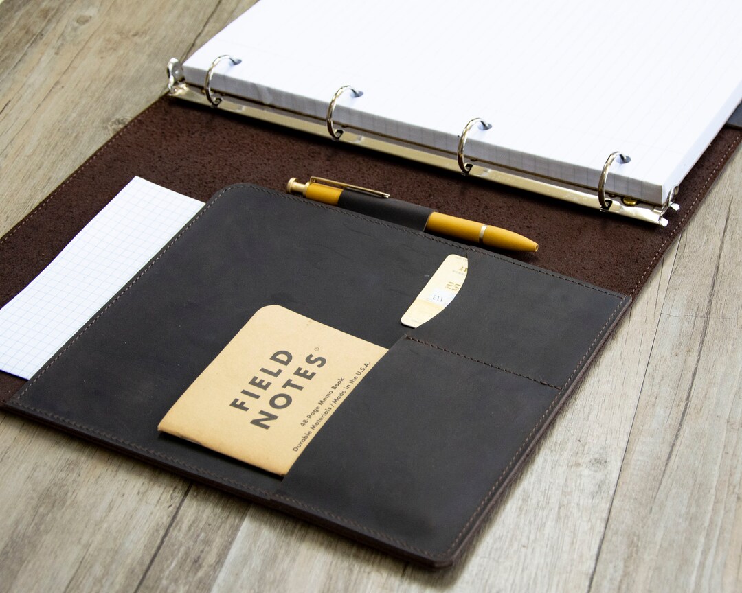 Personalized A4 Leather Refillable Planner Binder, 2-ring/3-ring/4-ring ...