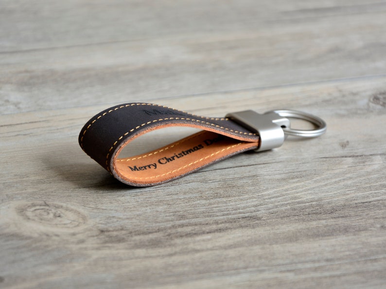 Personalized Leather Keychain. Custom Leather Keychain. - Etsy