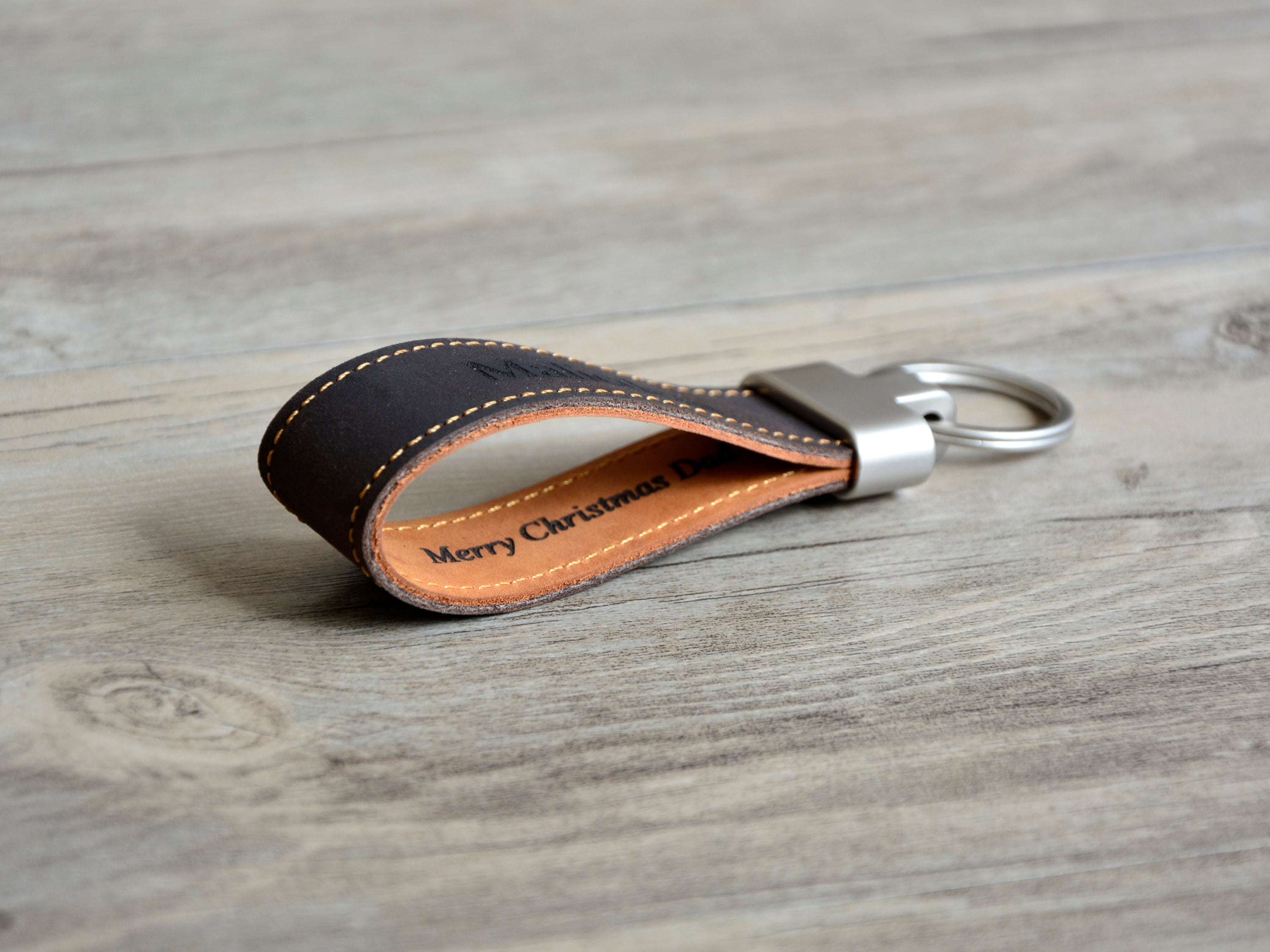 Personalized Leather Keychain. Custom Leather Keychain. Monogrammed ...