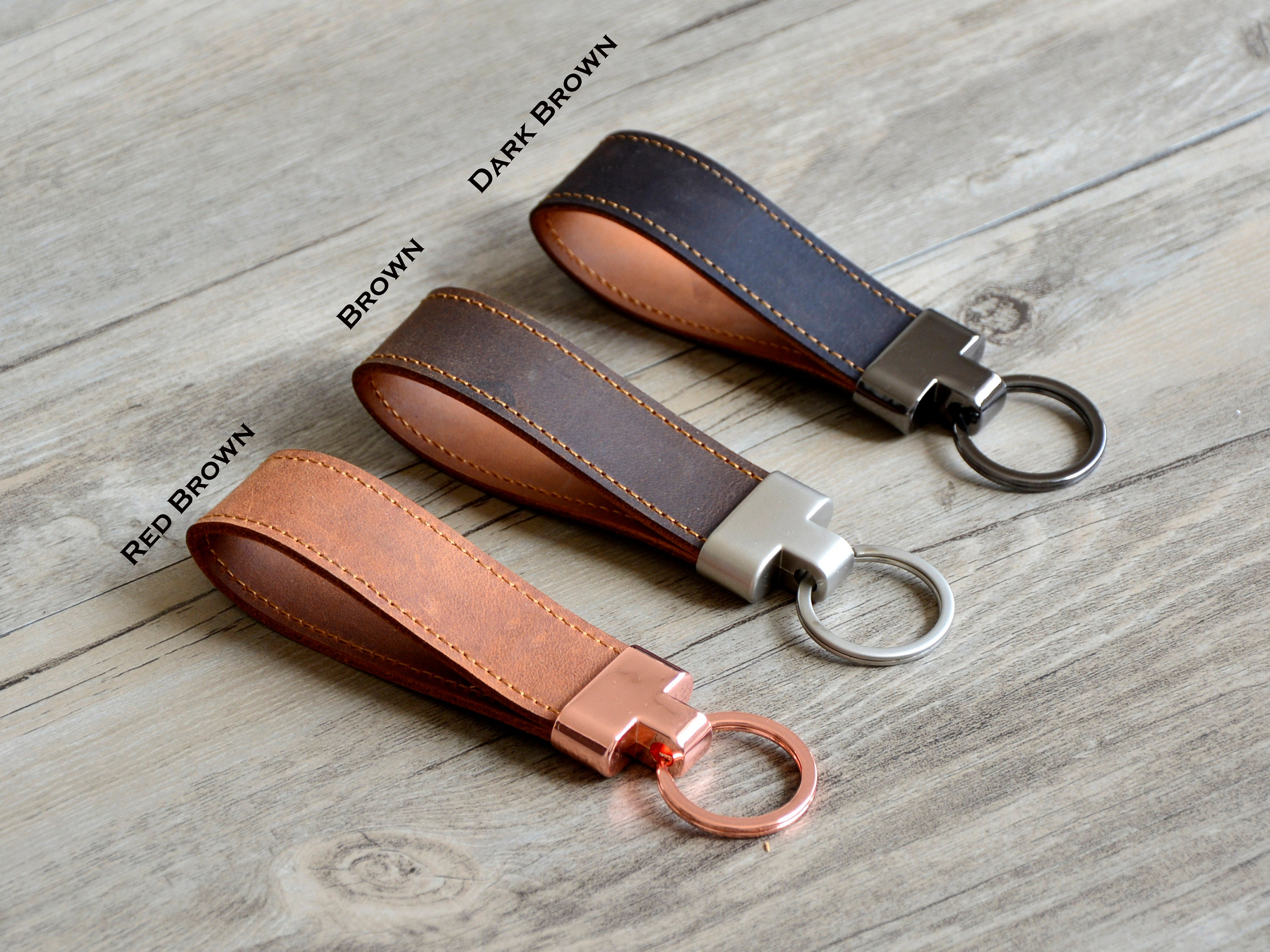 Personalized Leather Keychain. Custom Leather Keychain. Monogrammed ...