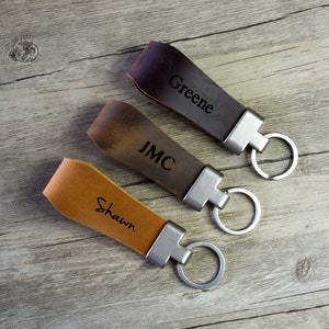 Personalized Leather Keychain. Custom Leather Keychain. Monogrammed ...