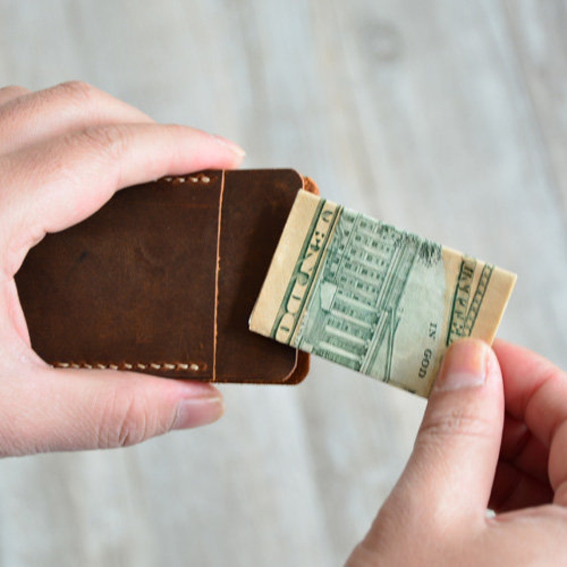 Personalize Walletminimal Pull-tab Wallets Leather Card | Etsy