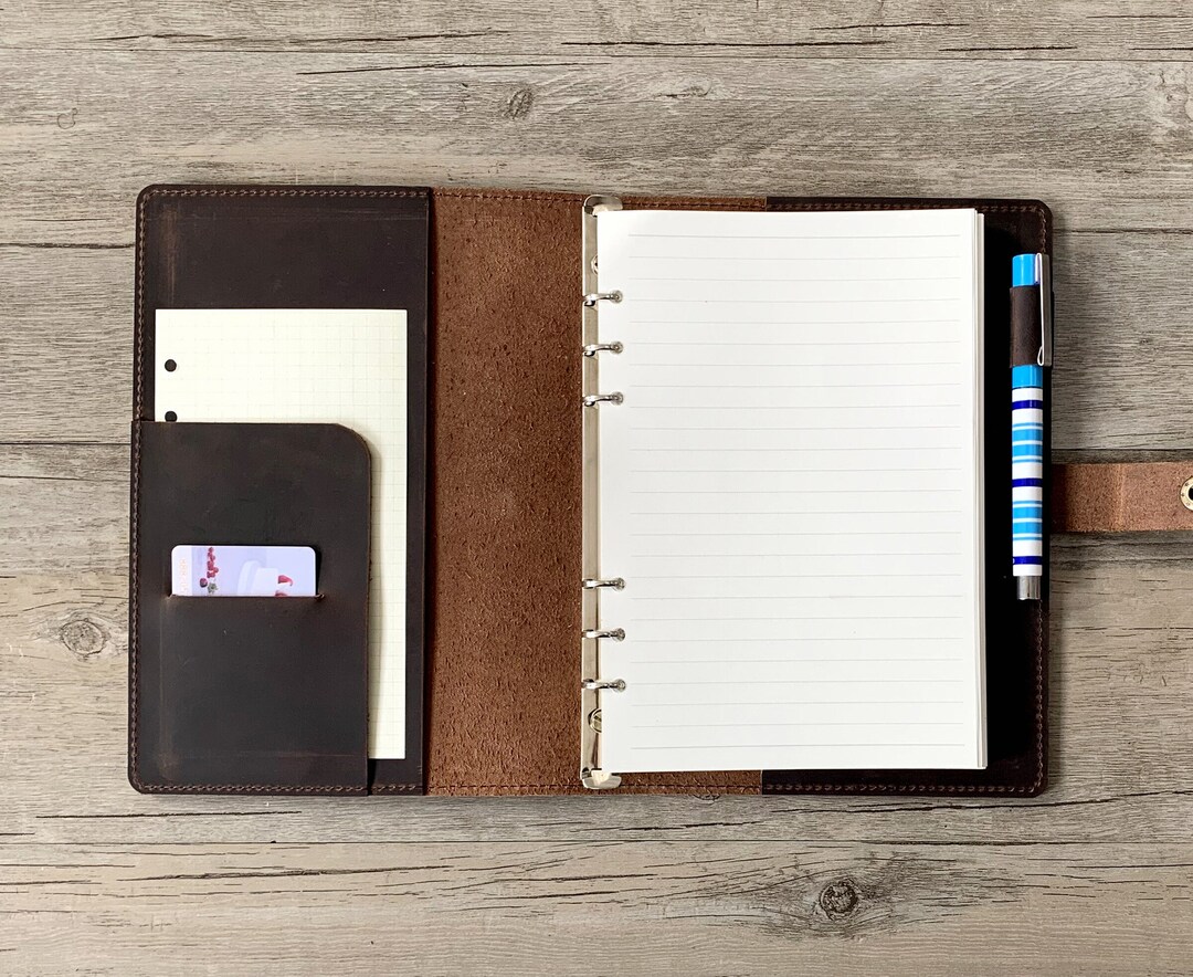 Personalized A5 Size Leather Organizer,a5 Leather Refillable Planner ...