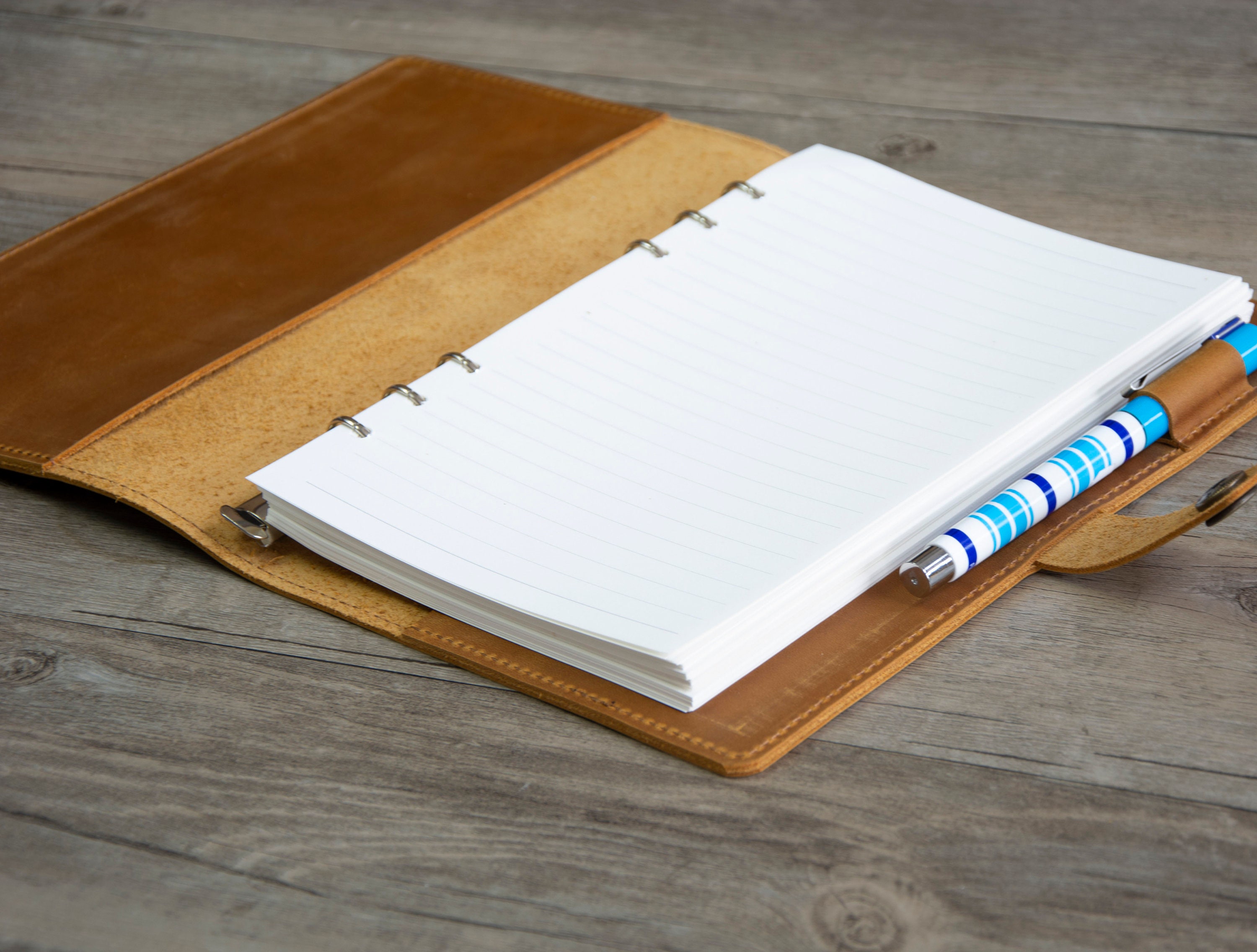 Personalized Leather Binder,personal Rings,6 Ring Binder,a5 Notebook ...